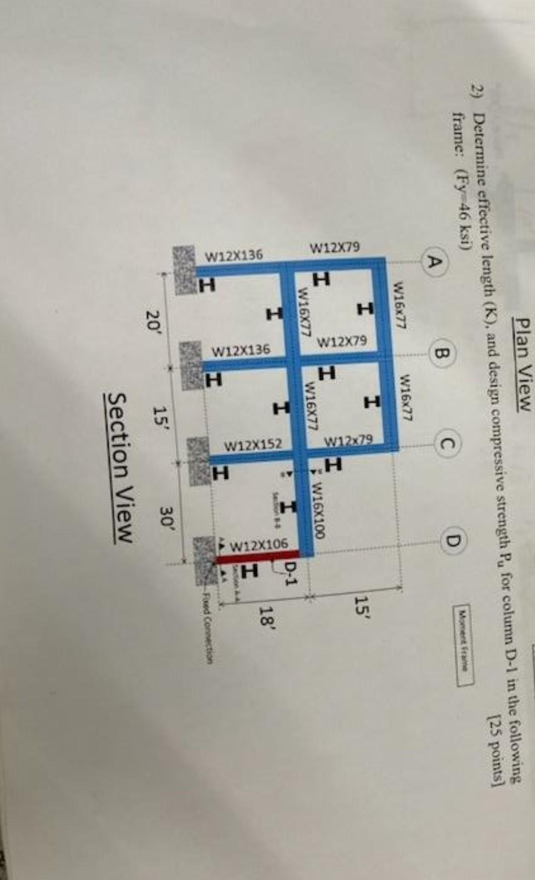Solved Plan View 2) Determine effective length (K). and | Chegg.com