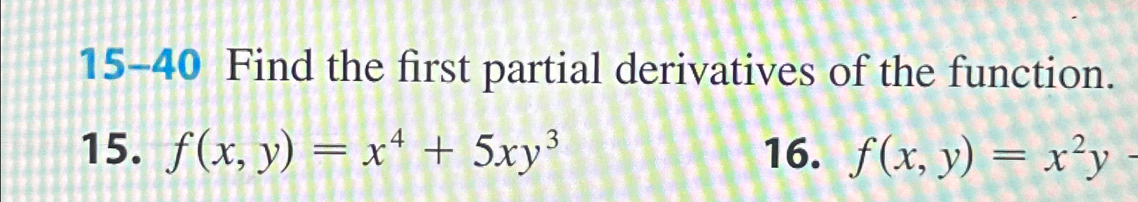 Solved Find the first partial derivative of the | Chegg.com Solved Find the first partial derivative of the | Chegg.com