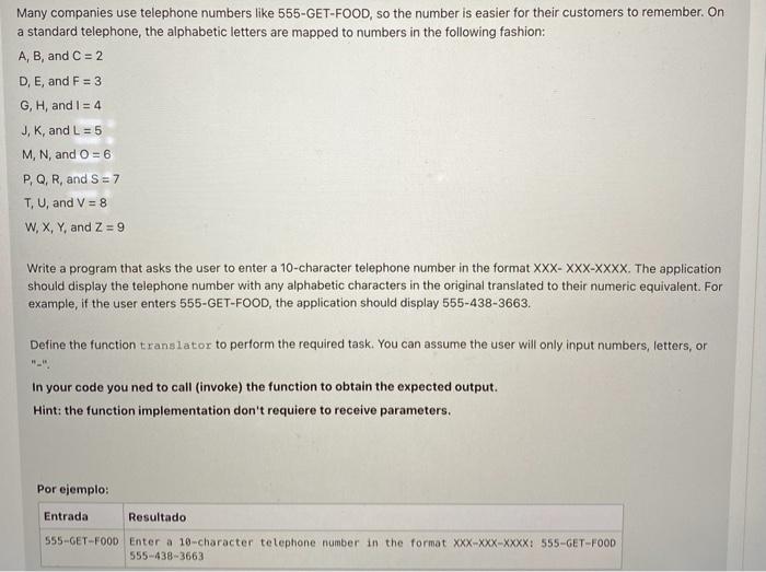 Solved Many companies use telephone numbers like | Chegg.com