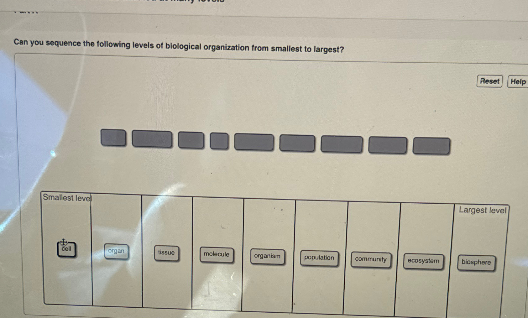 Solved Can you sequence the following levels of biological | Chegg.com
