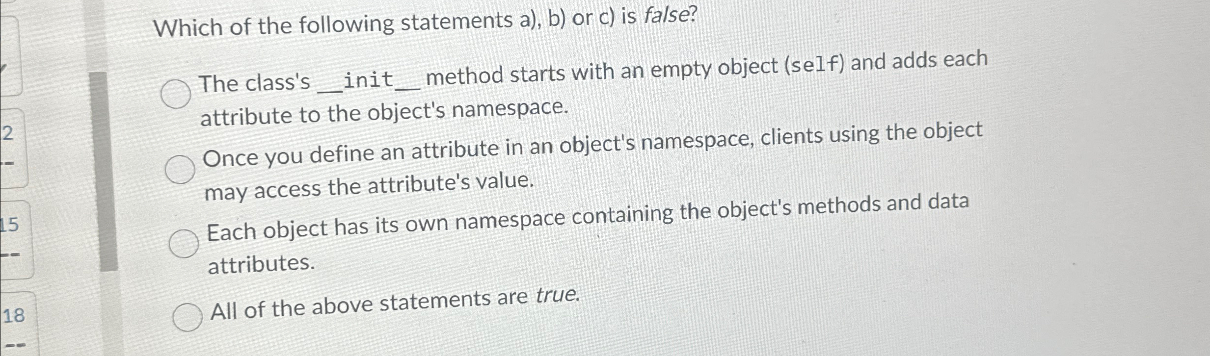 Solved Which of the following statements a), ﻿b) ﻿or c) ﻿is | Chegg.com