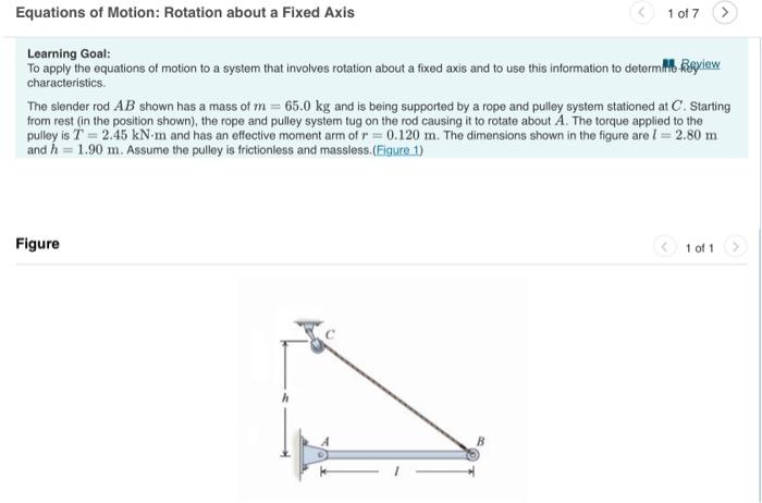 Solved Equations Of Motion Rotation About A Fixed Axis 1 Of