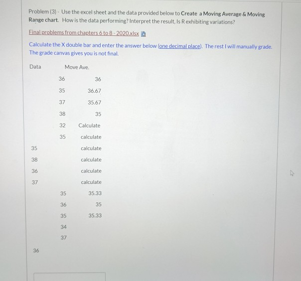 Problem (3) - Use the excel sheet and the data | Chegg.com