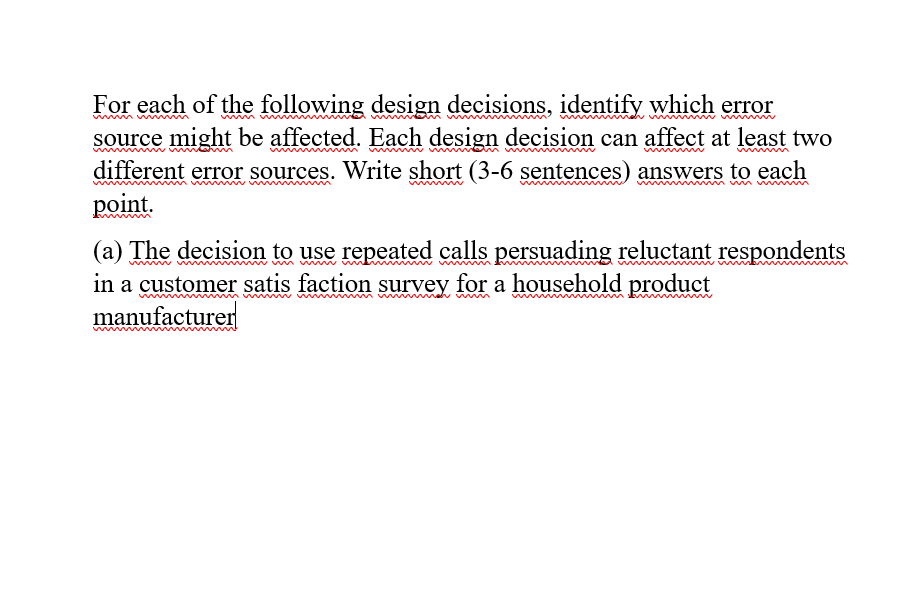 Solved For each of the following design decisions, identify | Chegg.com