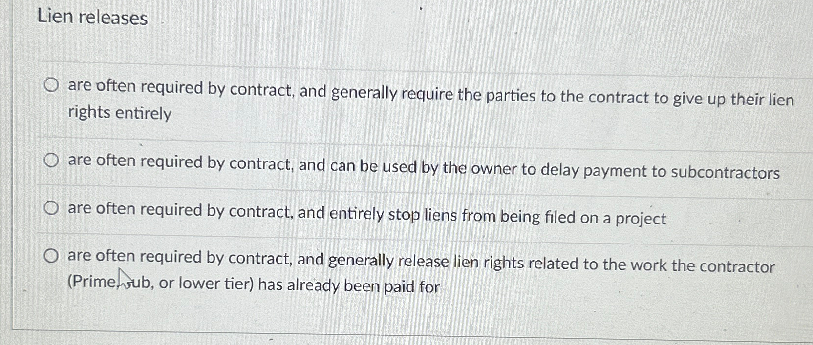 Solved Lien releasesare often required by contract, and | Chegg.com