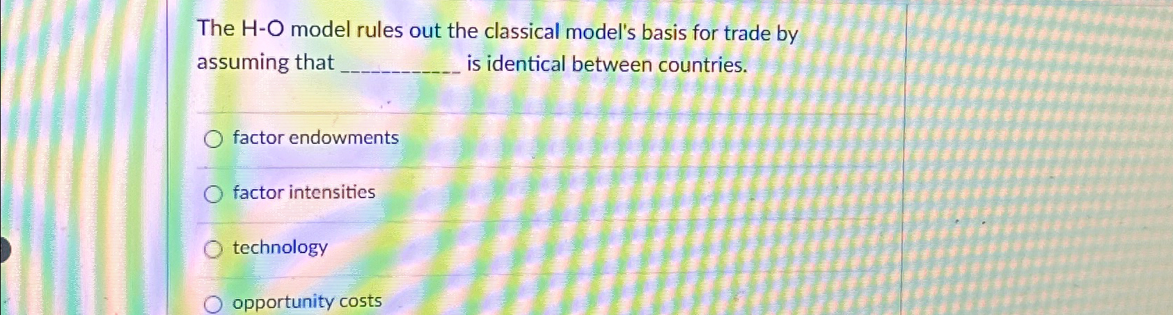 Solved The H-O model rules out the classical model's basis | Chegg.com