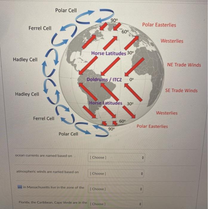 Solved Polar Cell 90° Polar Easterlies Ferrel Cell 60° | Chegg.com