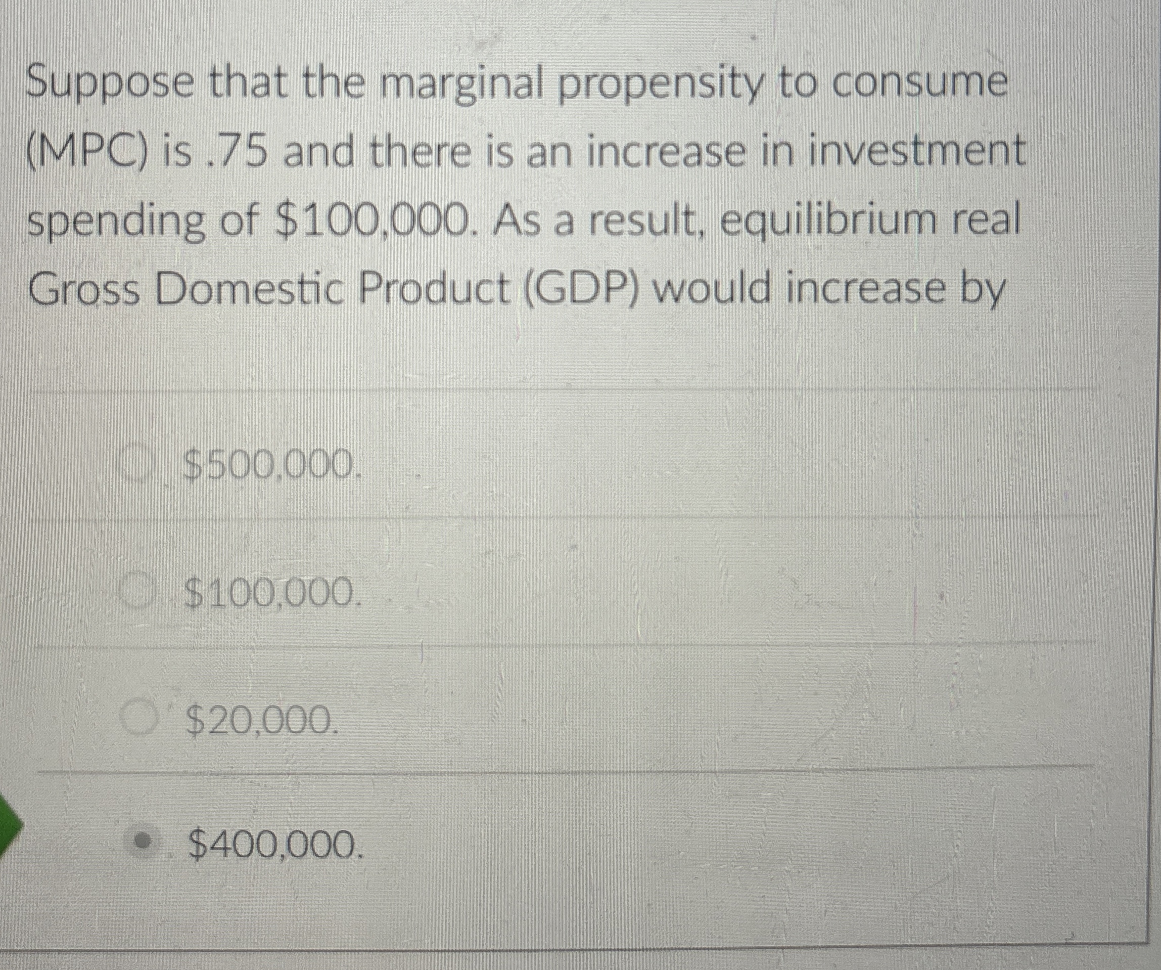 Solved Suppose that the marginal propensity to consume (MPC) | Chegg.com