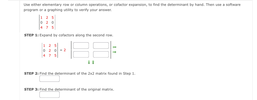 Solved Use either elementary row or column operations, or | Chegg.com