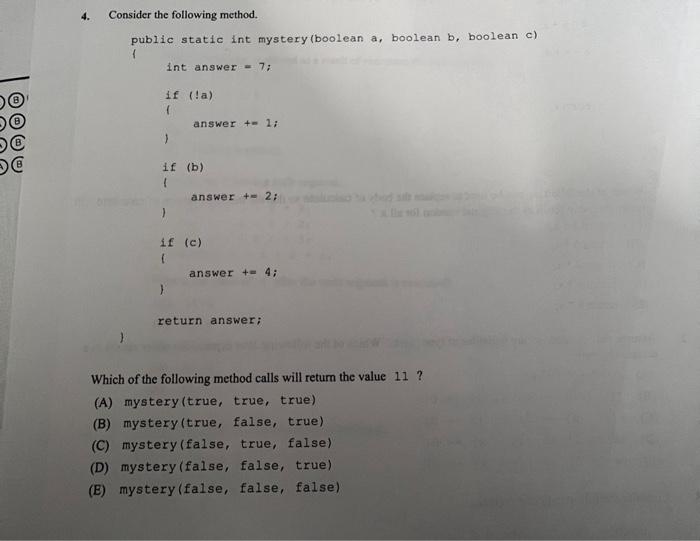 Solved OC @ Consider the following method. public static int | Chegg.com