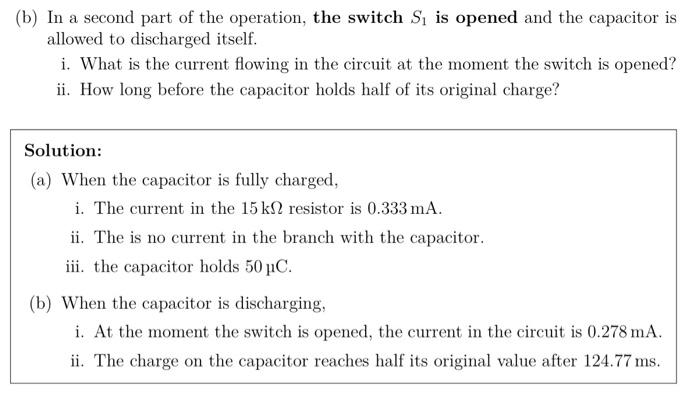 Solved The following RC-circuit is constructed. (a) In a | Chegg.com