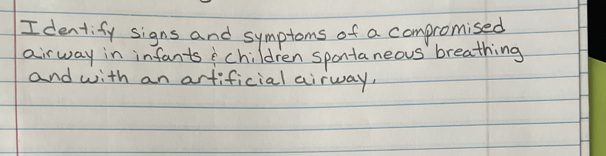 Solved Identify signs and symptoms of a compromised air way | Chegg.com