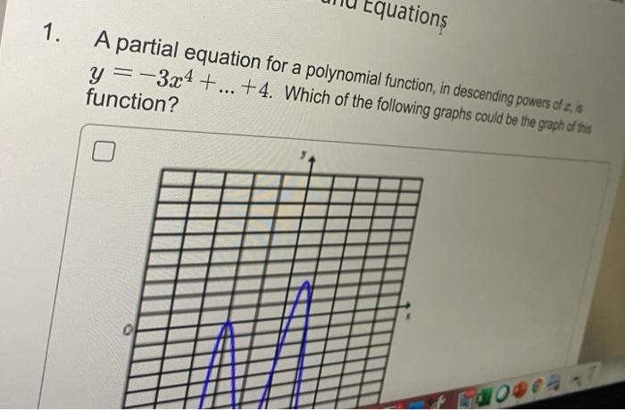 Solved quations 1. A partial equation for a polynomial | Chegg.com