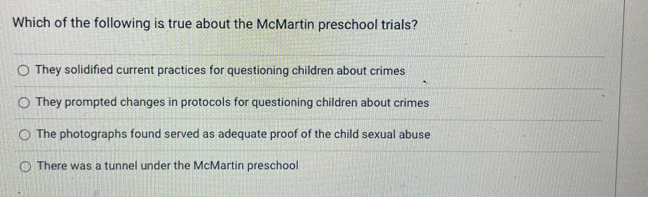 Solved Which of the following is true about the McMartin | Chegg.com