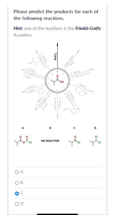 Solved Please predict the products for each of the following | Chegg.com