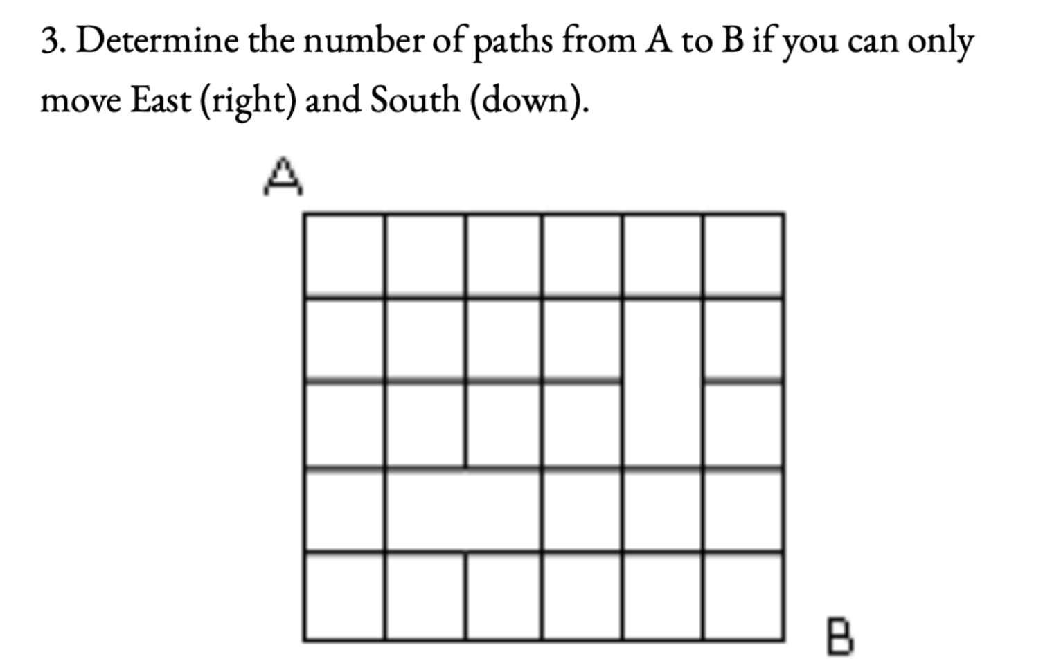 Solved Determine the number of paths from A to B if you can | Chegg.com