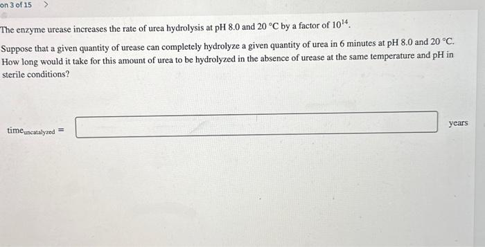 Solved The enzyme urease increases the rate of urea | Chegg.com