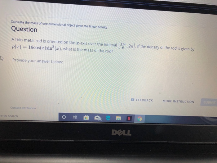 Solved Calculate the mass of one-dimensional object given | Chegg.com