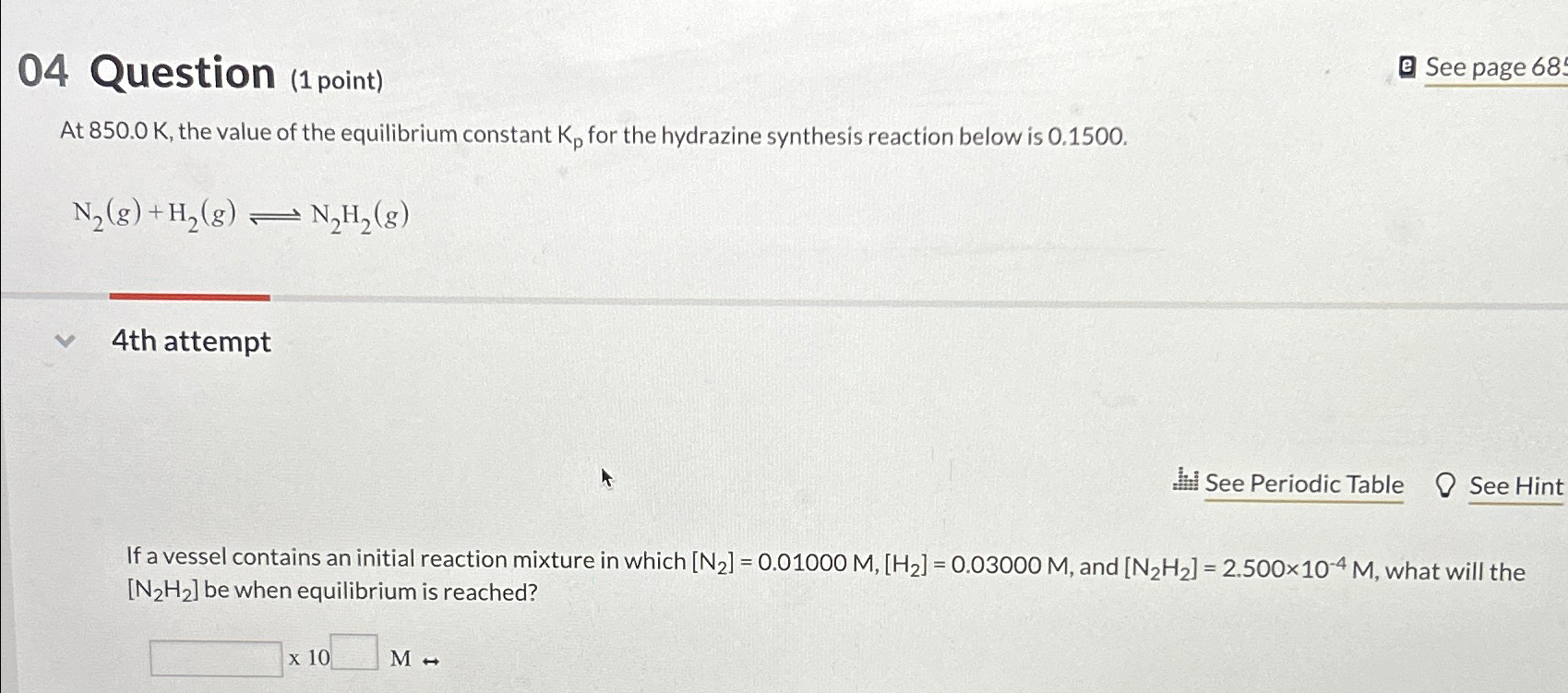 Solved 04 ﻿Question (1 ﻿point)ⓐ ﻿See page 68At 850.0K, ﻿the | Chegg.com