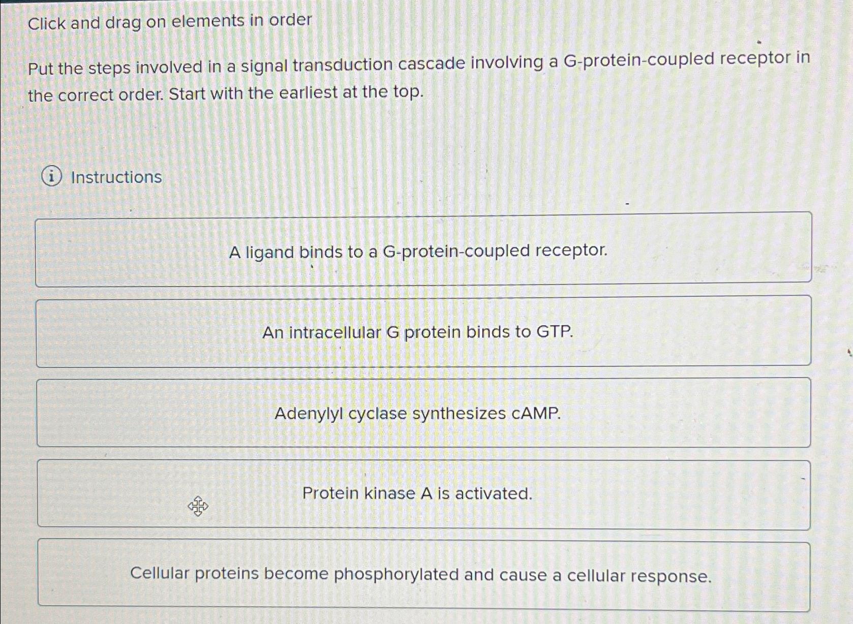 Solved Click and drag on elements in orderPut the steps | Chegg.com