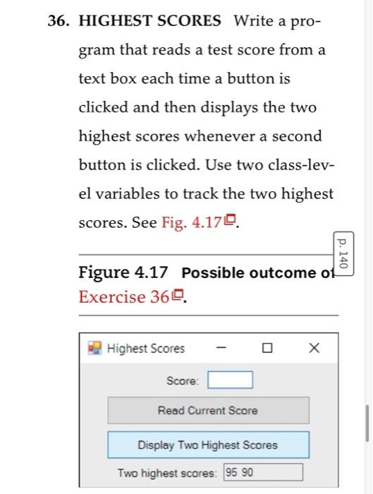 Solved 36. HIGHEST SCORES Write a pro- gram that reads a | Chegg.com