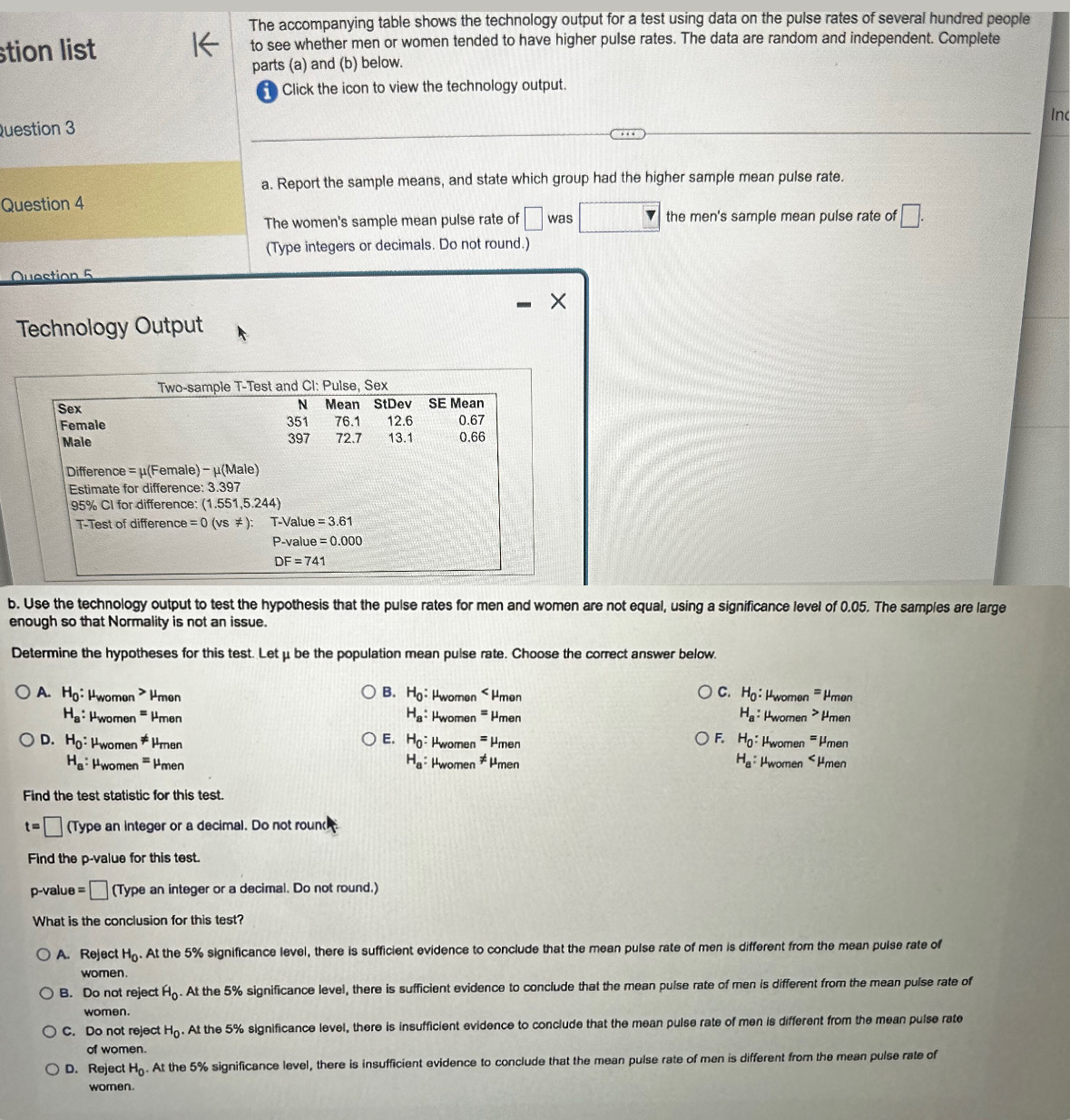Solved stion listThe accompanying table shows the technology | Chegg.com