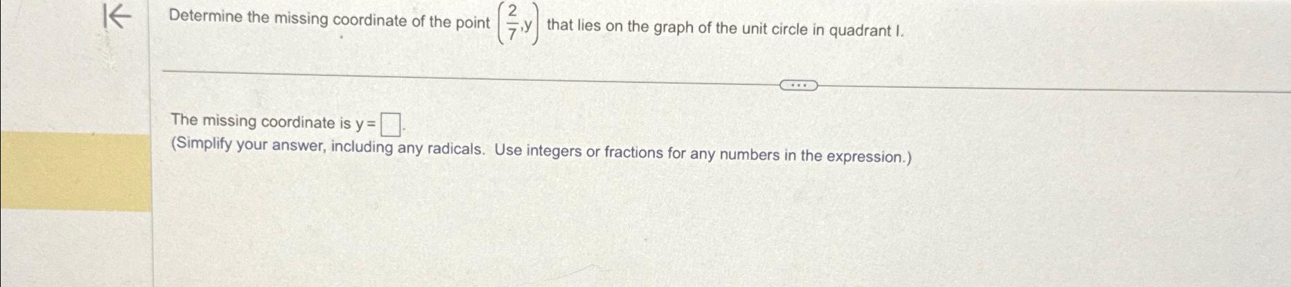 Solved Determine the missing coordinate of the point (27,y) | Chegg.com