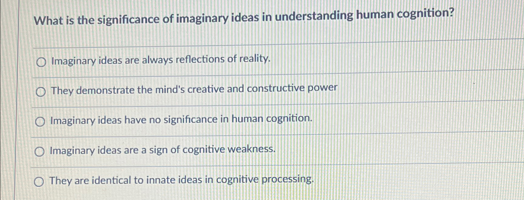 Solved What is the significance of imaginary ideas in | Chegg.com