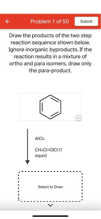 Solved Draw the products of the two step reaction sequence | Chegg.com