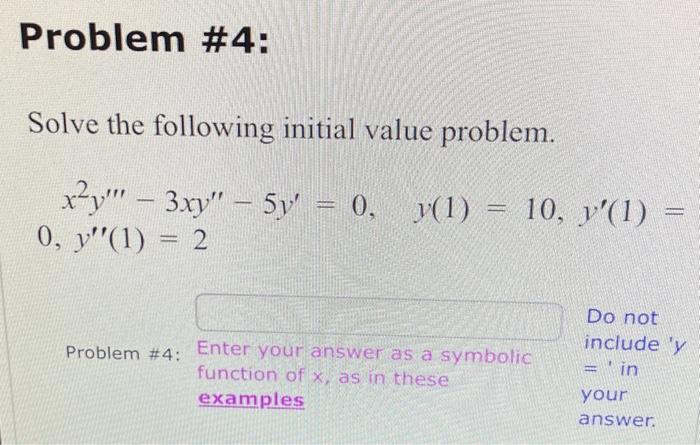 Solved Solve the following initial value problem. | Chegg.com