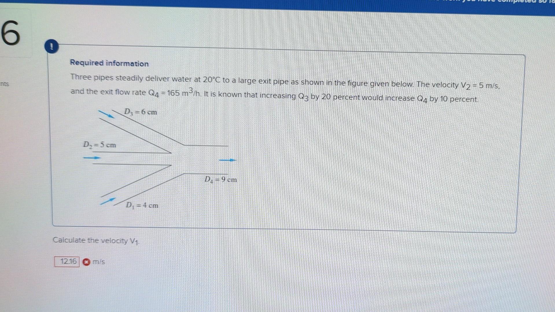 Solved Required information Three pipes steadily deliver | Chegg.com