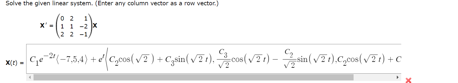 Solved Solve the given linear system. (Enter any column | Chegg.com