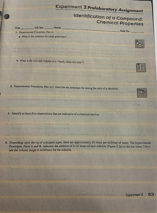 Solved Experiment 2 Prelaboratory Assignment Identification | Chegg.com