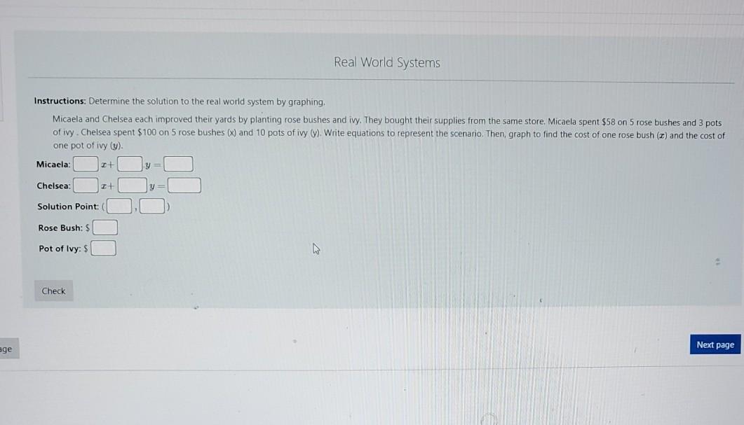 Solved Real World Systems Instructions: Determine the | Chegg.com