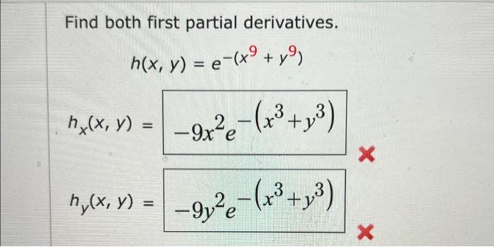 Solved Find both first partial derivatives. | Chegg.com