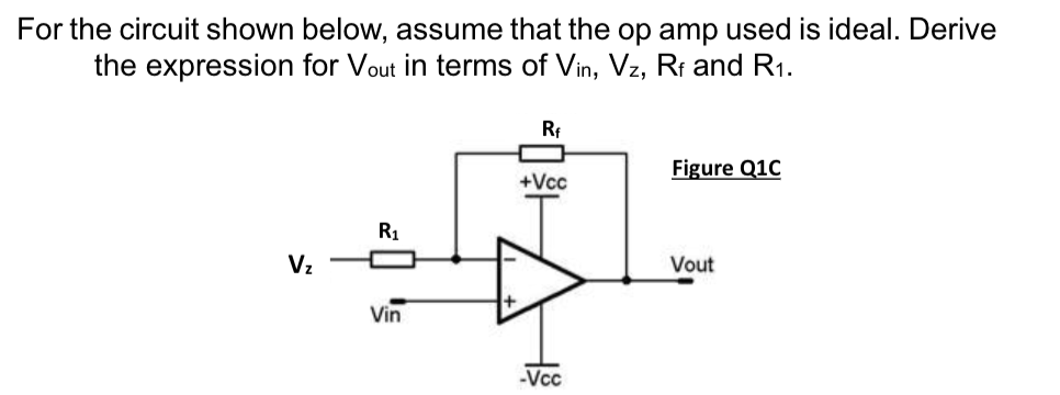 Solved For the circuit shown below, assume that the op amp | Chegg.com
