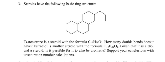 Solved 3. Steroids have the following basic ring structure: | Chegg.com