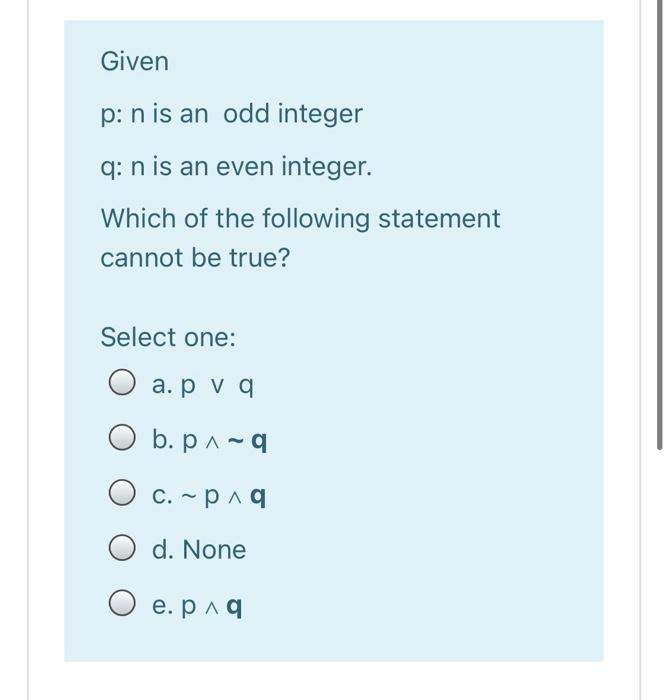Solved Given P N Is An Odd Integer Q N Is An Even Integer 7940