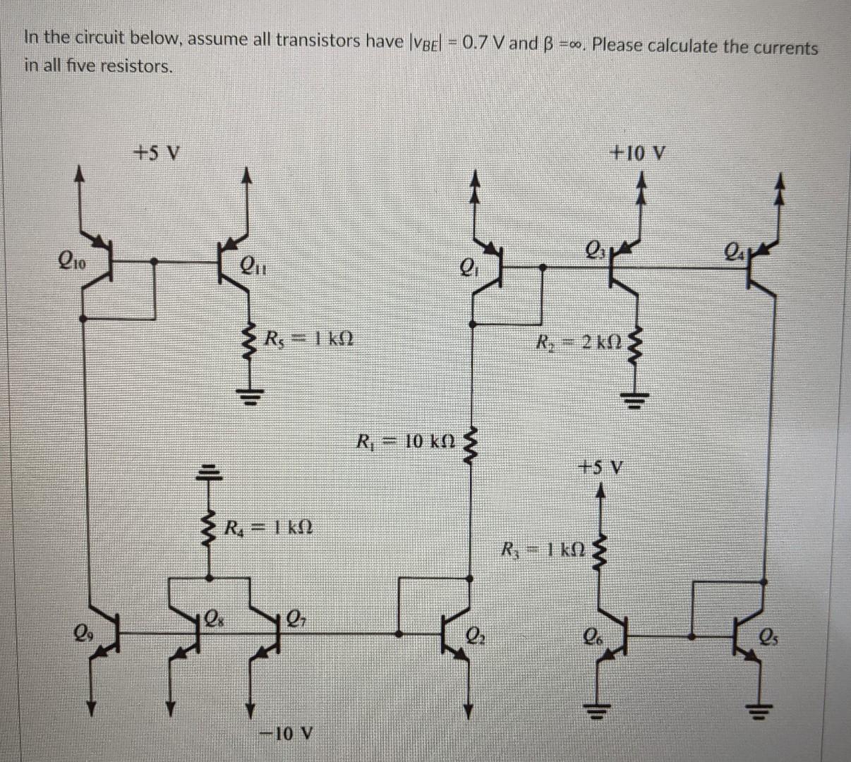 Solved In the circuit below, assume all transistors have | Chegg.com