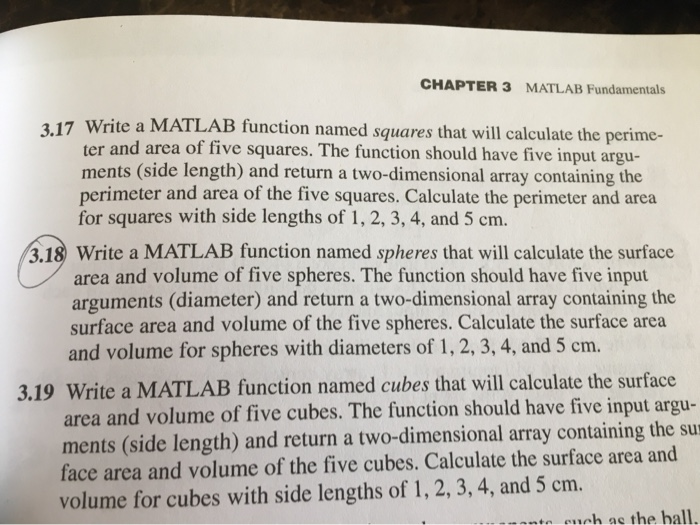 CHAPTER 3 MATLAB Fundamentals 217 Write a MATLAB | Chegg.com
