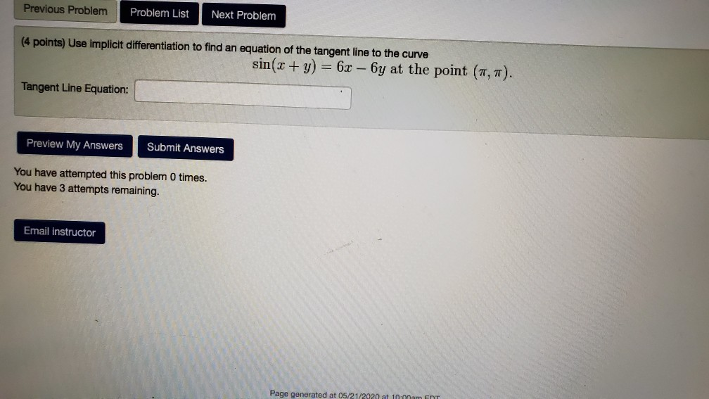 Solved Previous Problem Problem List Next Problem (4 points) | Chegg.com