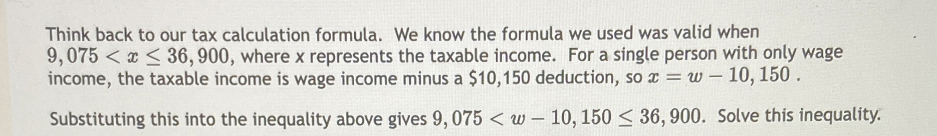 Solved Think back to our tax calculation formula. We know | Chegg.com