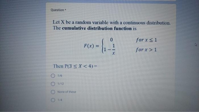 Solved Let X be a random variable with a continuous | Chegg.com