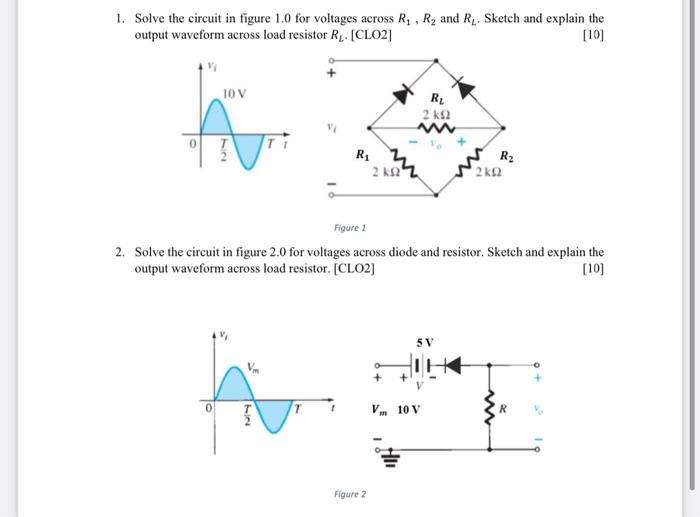 Solved 1 Solve The Circuit In Figure 10 For Voltages 6959