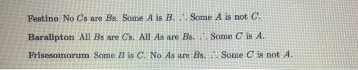 Solved Part B These are syllogistic figures identified by | Chegg.com
