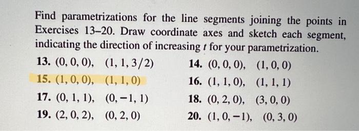 Solved Find parametrizations for the line segments joining | Chegg.com