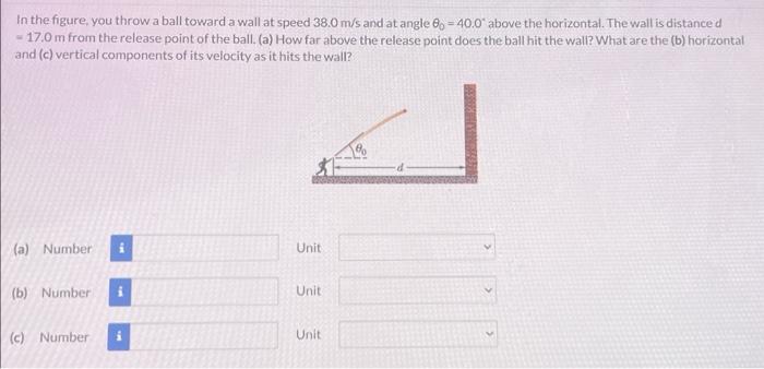 Solved In the figure, you throw a ball toward a wall at | Chegg.com