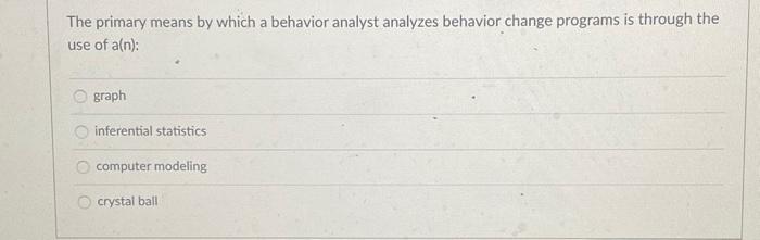 Solved In Applied Behavior Analysis (ABA) research the | Chegg.com