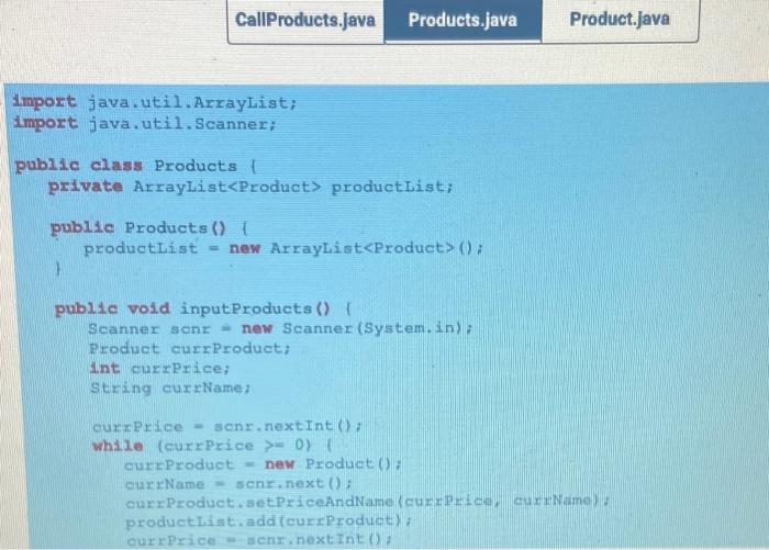 Solved Type the program's output Call Products.java | Chegg.com