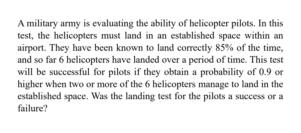 Solved A military army is evaluating the ability of | Chegg.com